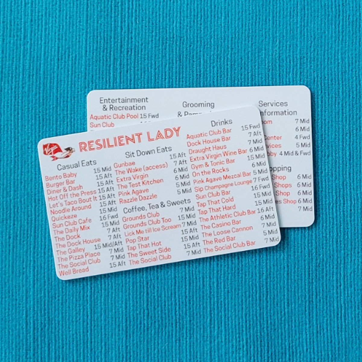 Deck Locator Cards - Disney Cruises Virgin Voyages Lady Ships – Pixie ...